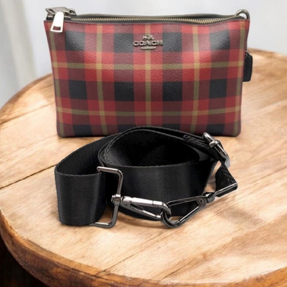 Coach | Bags | Coach Plaid Mia Double Zip Crossbody With Unbranded ...